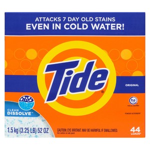 Tide Powder Laundry Detergent Original Scent Clean Dissolve 40 Loads 1. ...
