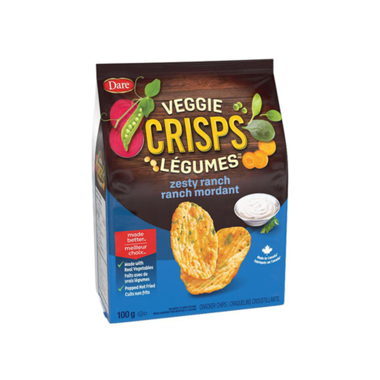 Dare Veggie Crisps Zesty Ranch 100 g - Voilà Online Groceries & Offers