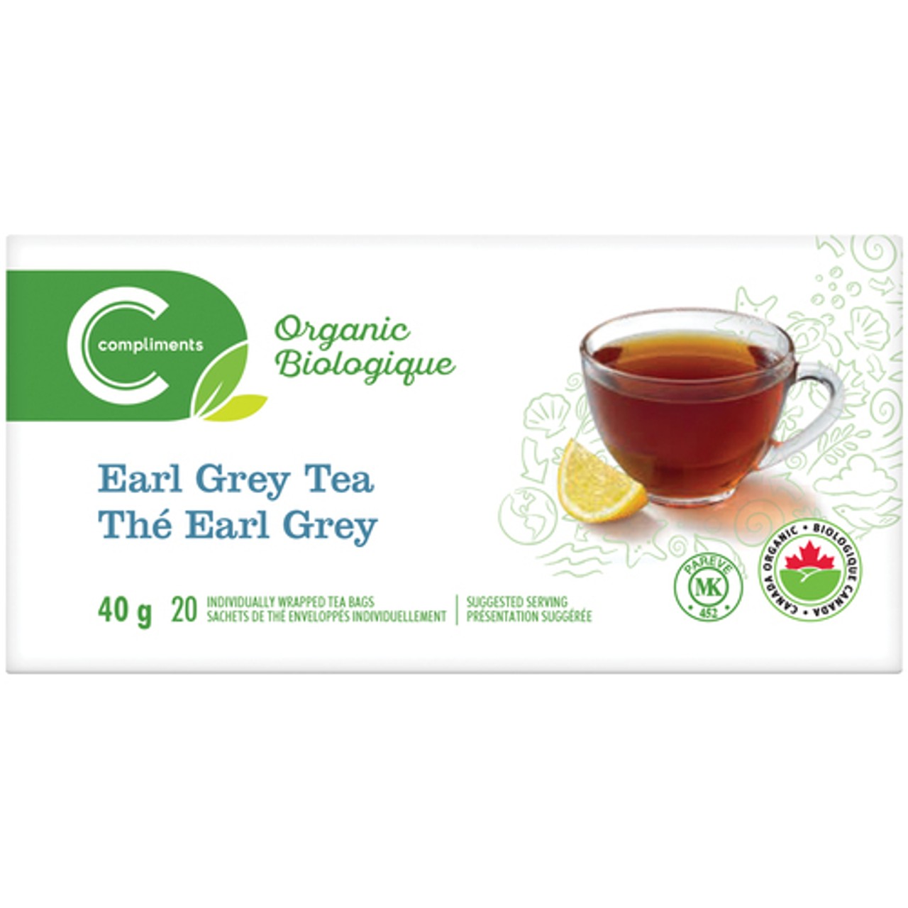 Compliments Organic Tea Earl Grey 40 g - Voilà Online Groceries & Offers