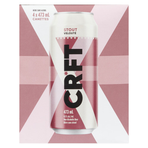 CRFT Velvety Stout Non Alcoholic Beer 4 x 473 ml (cans) - Voilà Online Groceries & Offers