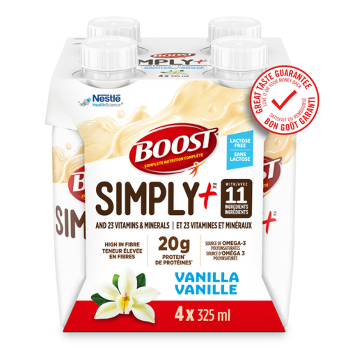 Nestle Boost Simply Plus Nutritional Supplement Drink Vanilla 4 x 325 ...