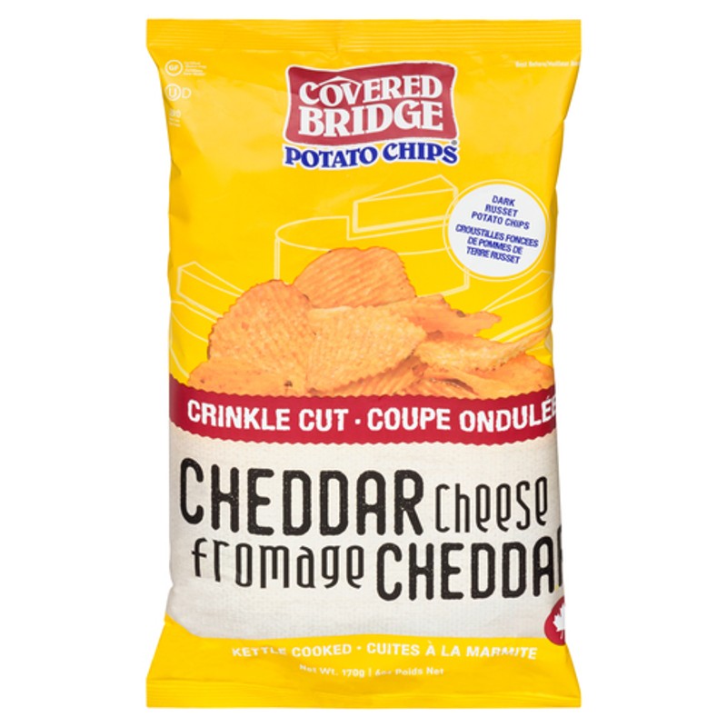Covered Bridge Gluten-Free Crinkle Cut Potato Chips Cheddar Cheese 1 x ...