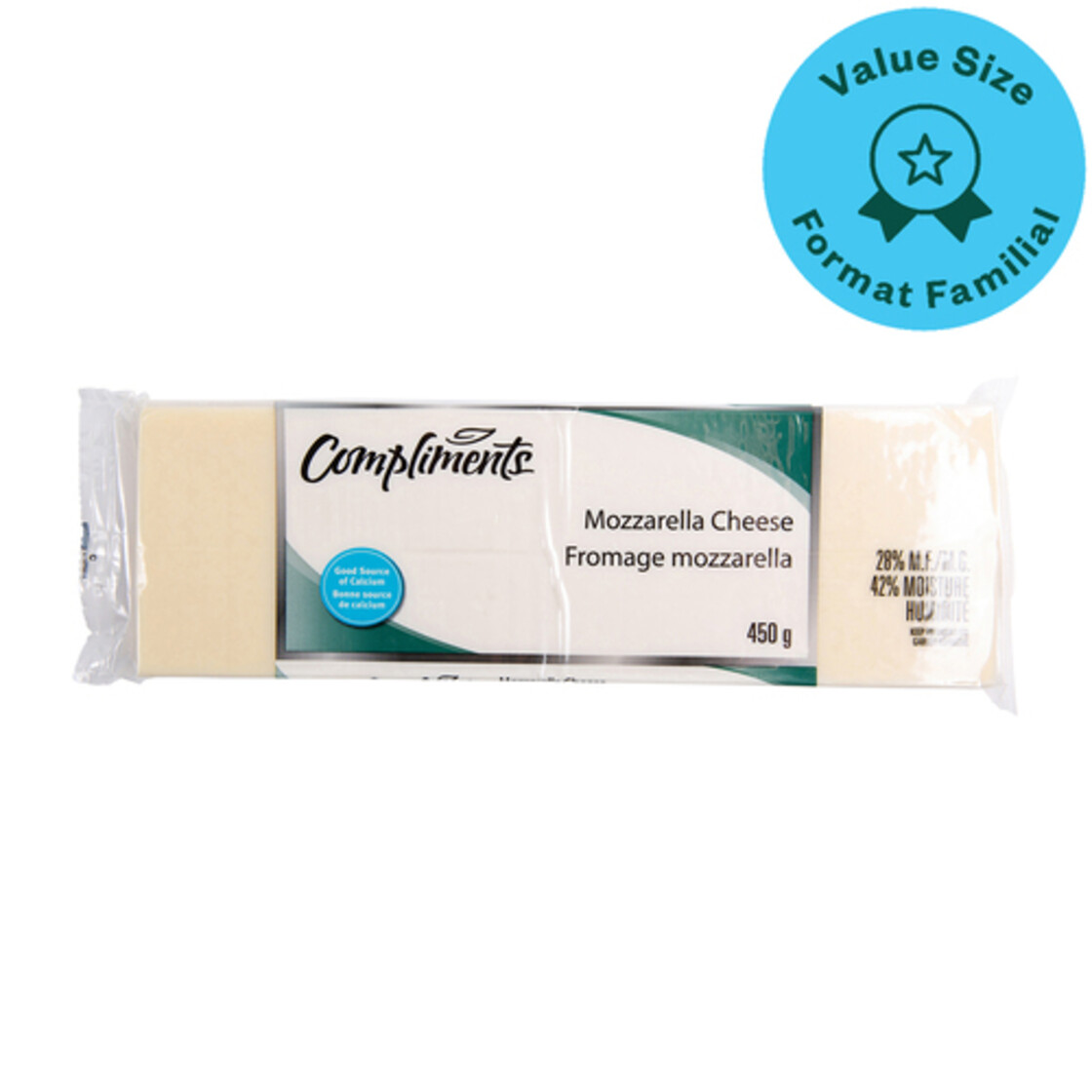 Compliments Mozzarella Cheese Value Size 450 g - Voilà Online Groceries ...