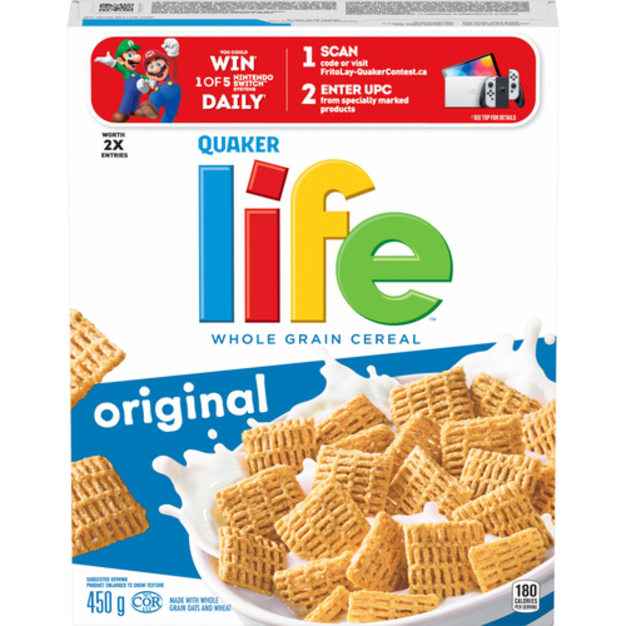 Quaker Life Whole Grain Cereal Original 450 g - Voilà Online Groceries ...