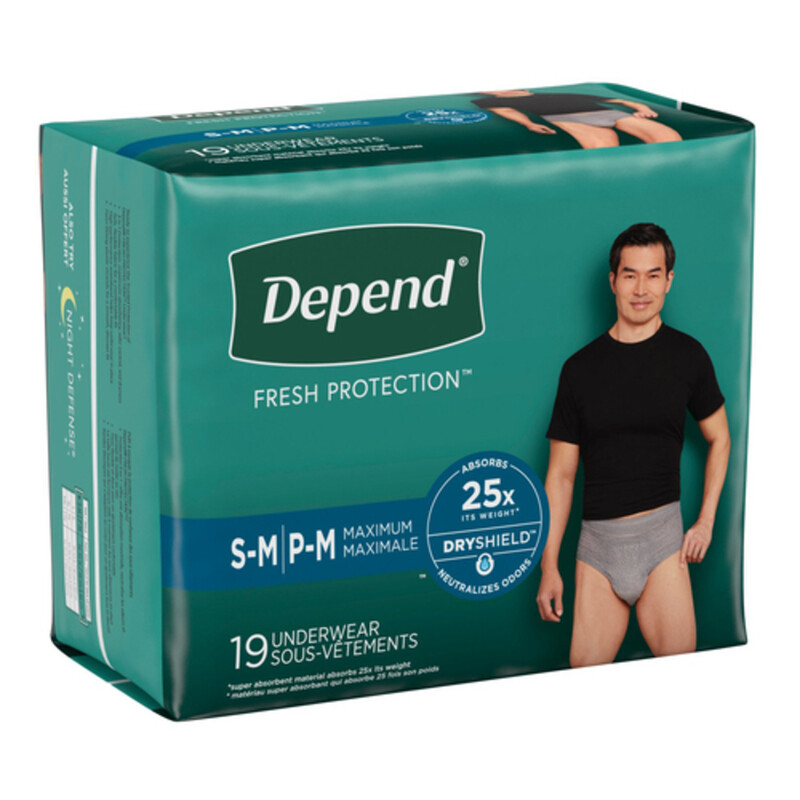 Depend Maximum Absorbency Men's Underwear Small/Medium 19 Count - Voilà ...