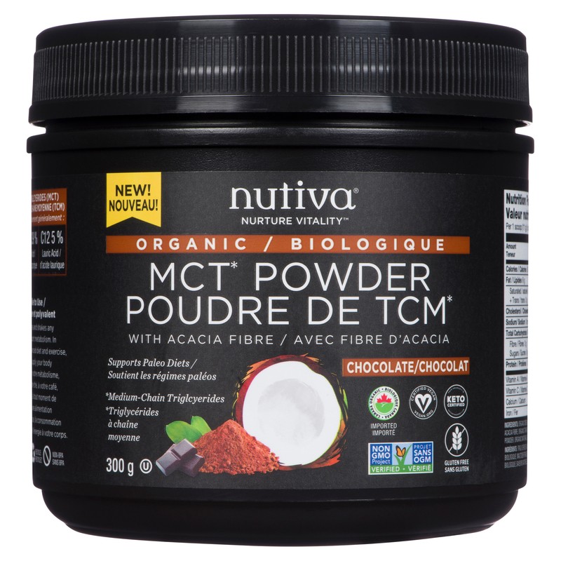 Nutiva Organic MCT Powder Chocolate 300g - Voilà Online Groceries & Offers