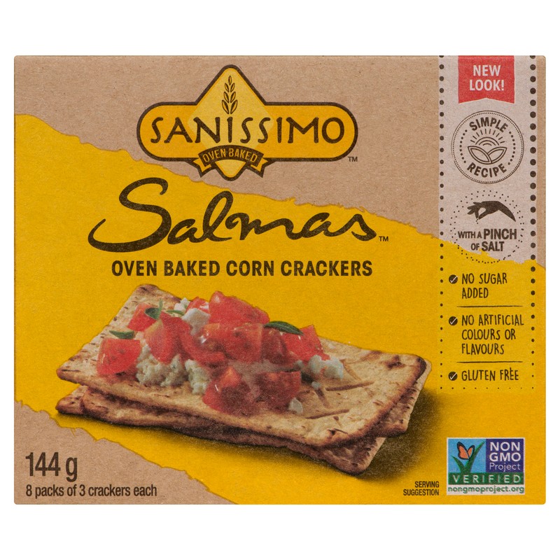 Sanissimo Gluten-Free Salmas Corn Crackers Oven Baked 144 g - Voilà ...