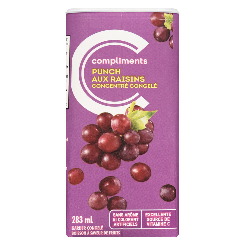 Compliments Frozen Juice Grape Punch 283 ml - Voilà Online Groceries ...
