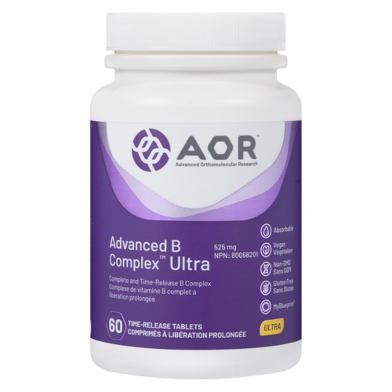 AOR Advanced B Complex Ultra 525 mg Time-Release Tablets 60 Count ...