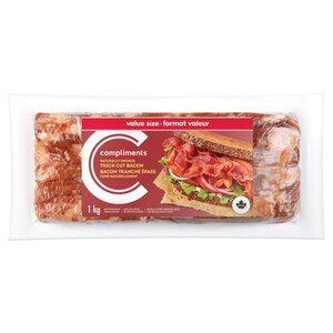 Compliments Thick Cut Bacon Naturally Smoked Value Size 1 kg - Voilà ...