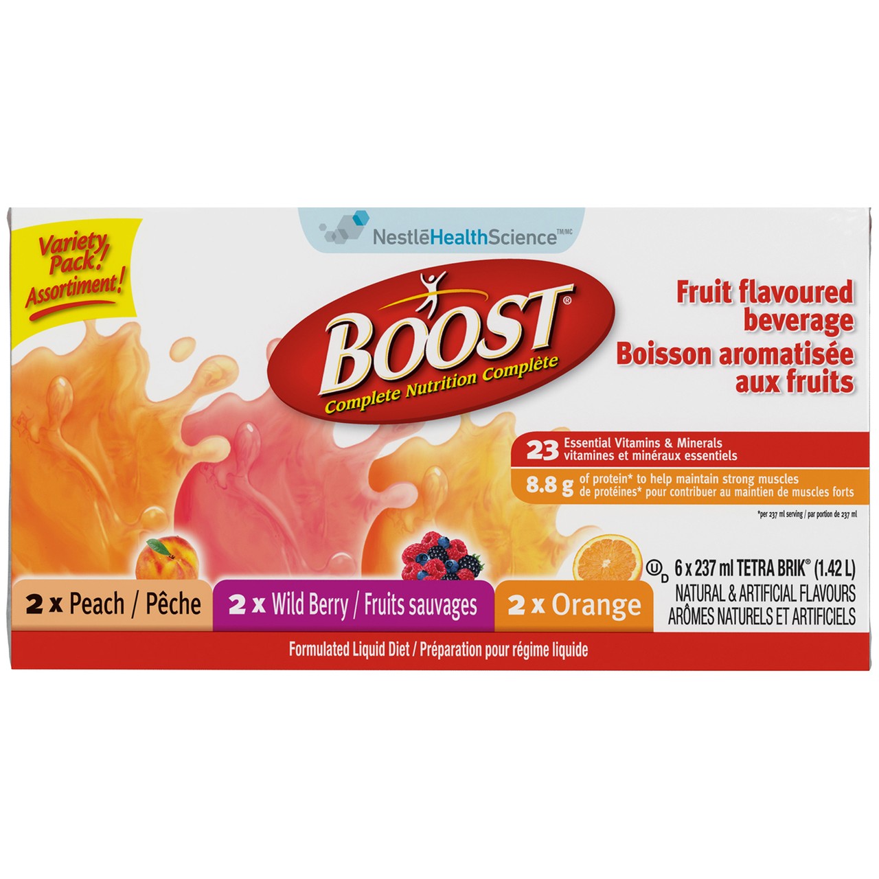 Nestle Boost Meal Replacement Fruit Beverage Variety Pack 6 x 237 ml ...