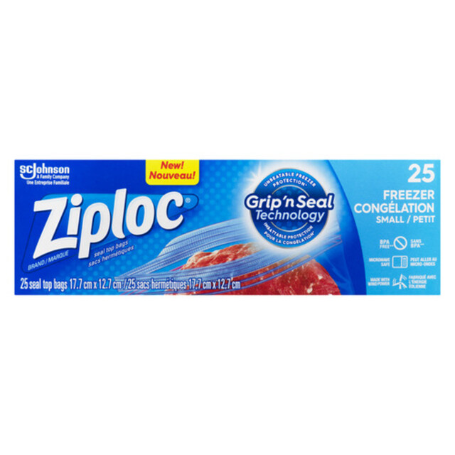 Ziploc Freezer Bags Grip 'n Seal Technology Small 25 Bags - Voilà ...