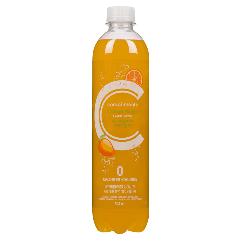 Compliments Sparkling Water Orange Mango 503 ml (bottle) - Voilà Online ...