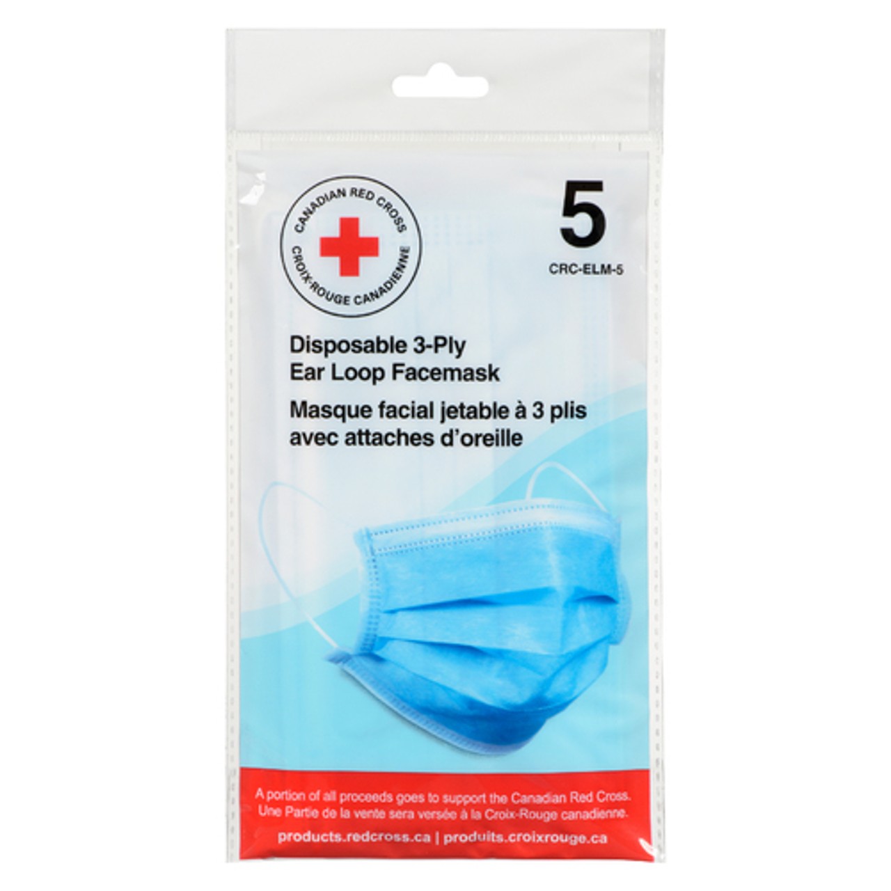 Canadian Red Cross Disposable Mask 5 Pack - Voilà Online Groceries & Offers