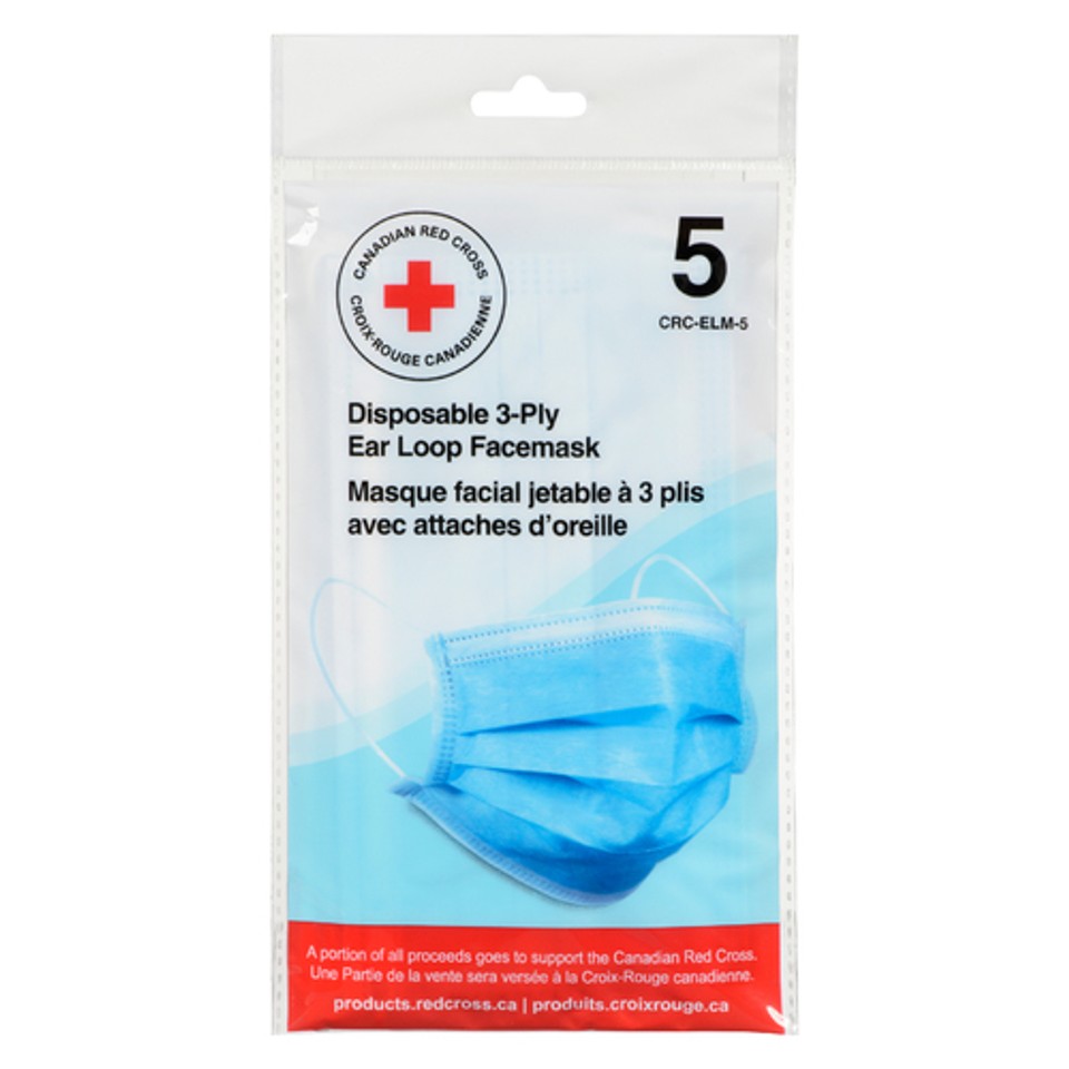 Canadian Red Cross Disposable Mask 5 Pack - Voilà Online Groceries & Offers
