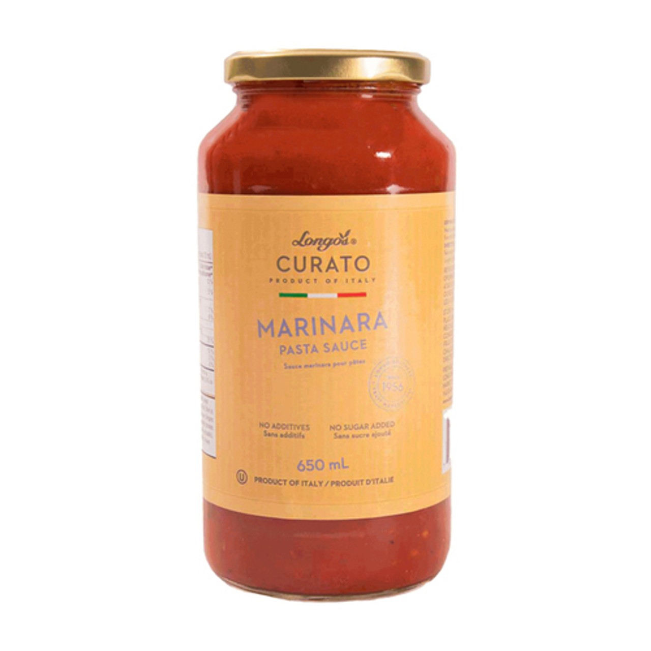 Longo's Curato Pasta Sauce Marinara 650 ml - Voilà Online Groceries ...
