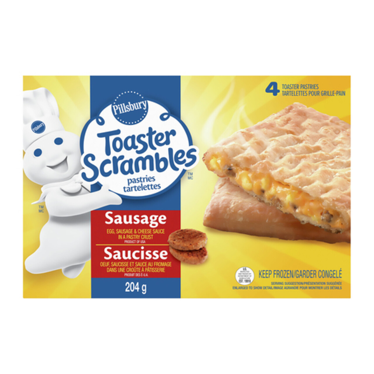 Pillsbury Toaster Scrambles Pastries Egg Sausage And Cheese Sauce 204 g ...