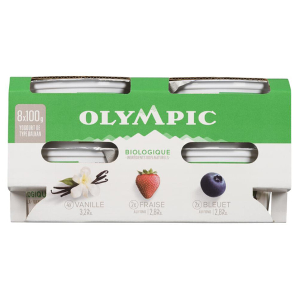 Olympic Organic Yogurt Strawberry-Blueberry-Vanilla 8 x 100 g - Voilà ...
