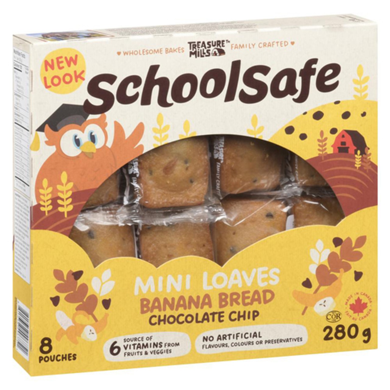 School Safe Mini Loaves Banana Bread Chocolate Chip 8 Pouches 280 g ...