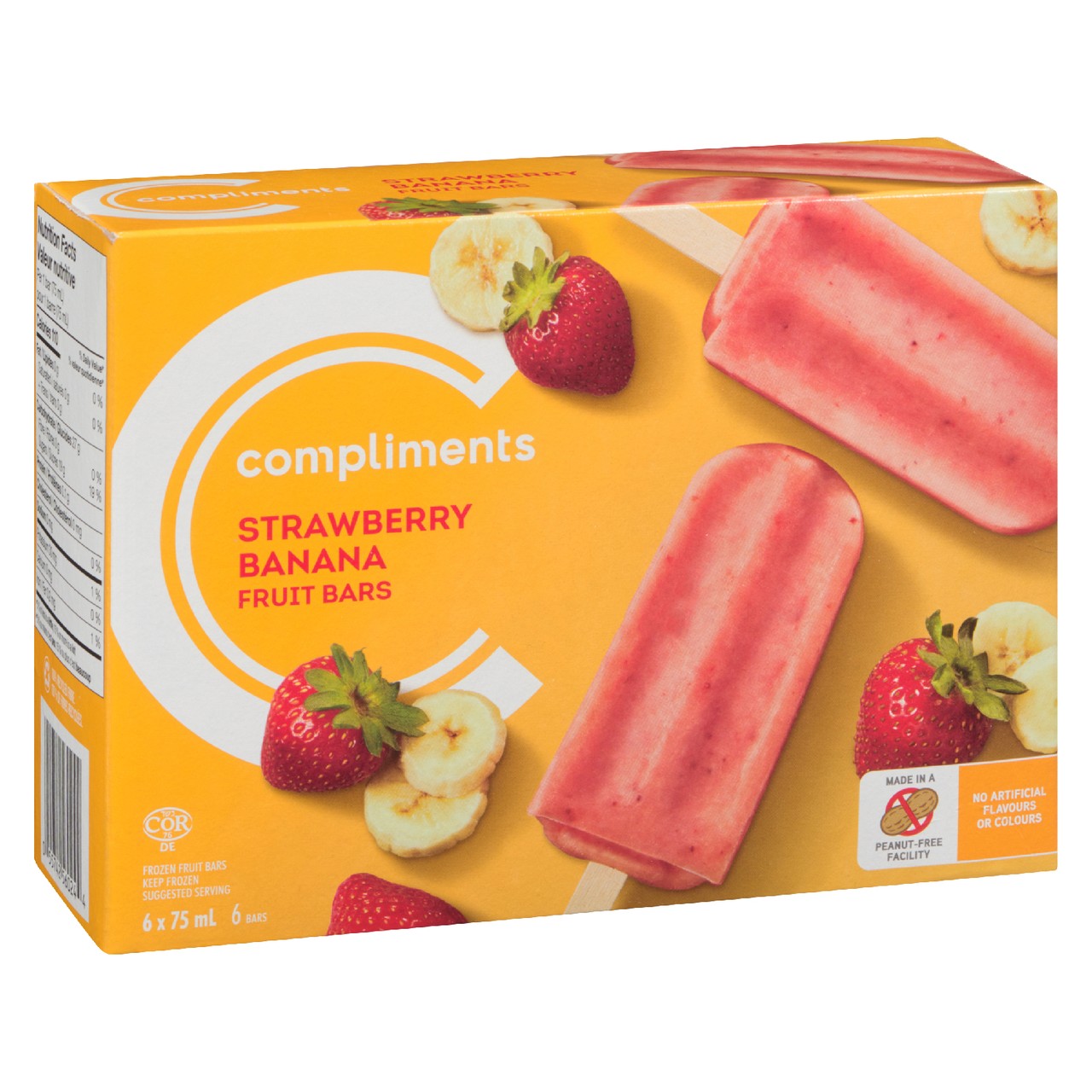 Compliments Frozen Fruits Bars Strawberry Banana 6 x 75 ml - Voilà ...
