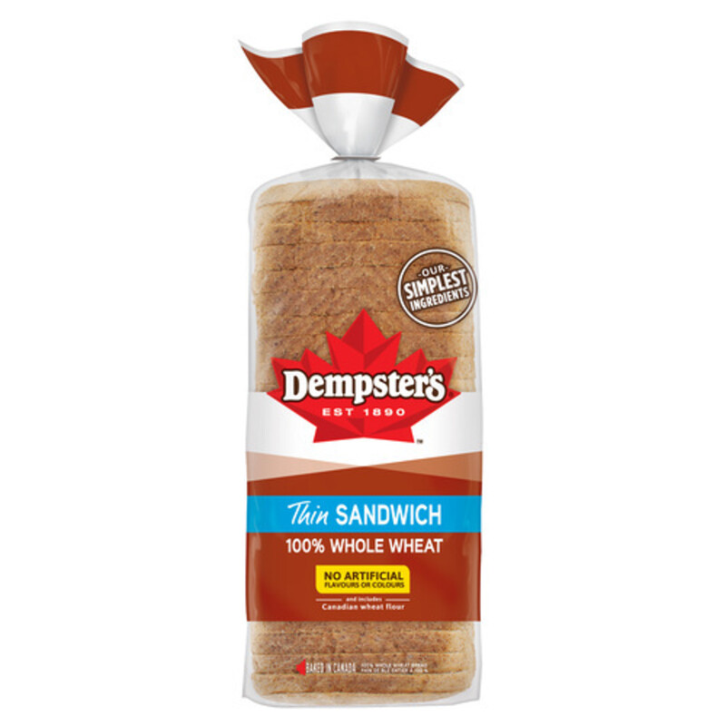 Dempster’s Sandwich Bread 100% Whole Wheat Thin 675 g - Voilà Online ...