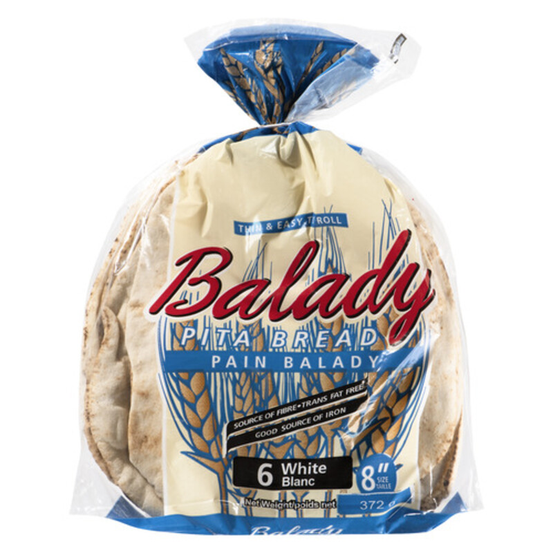 Balady Pita Bread White 8-Inch 372 g - Voilà Online Groceries & Offers