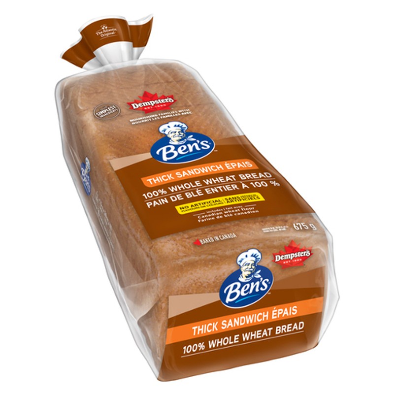 Ben's Whole Wheat Extra Soft Sandwich Bread 675 g - Voilà Online ...