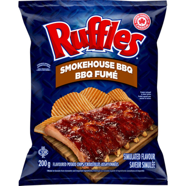 Ruffles Potato Chips Smokehouse BBQ 200 g - Voilà Online Groceries & Offers