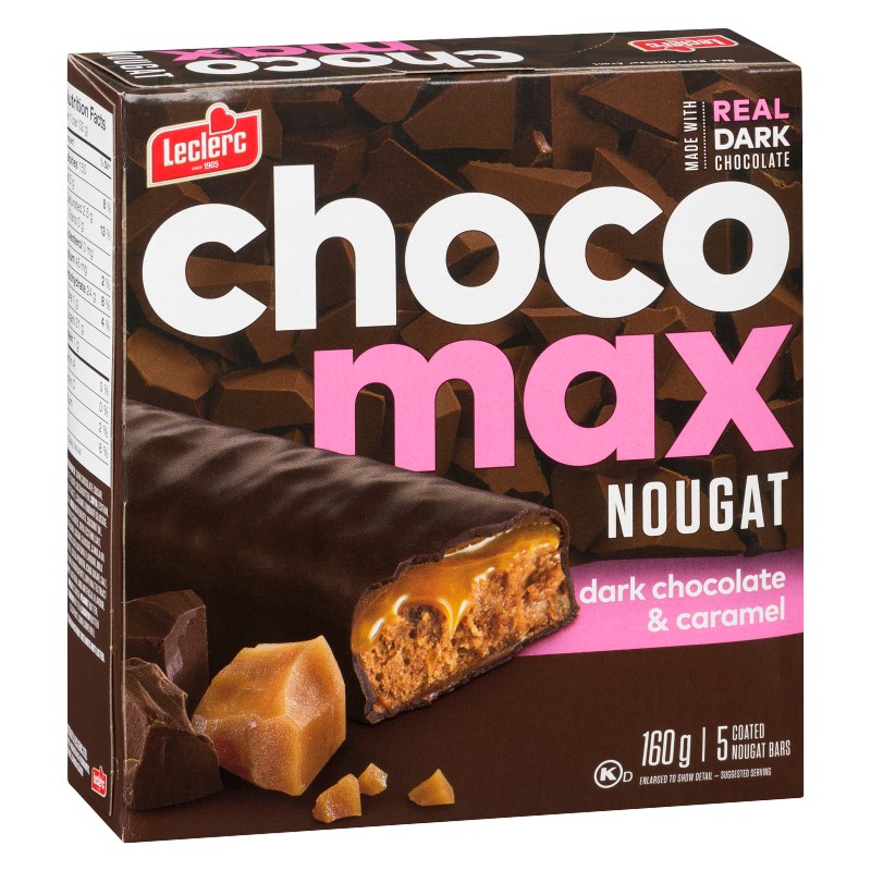 Leclerc Chocomax Nougat Caramel Dark Chocolate Cereal Bars 160 g ...