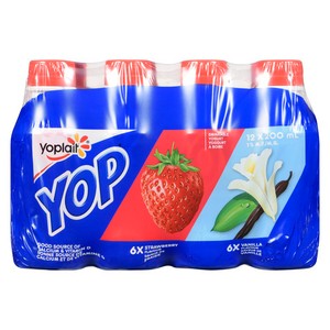 Yoplait Yop 1% Drinkable Yogurt Strawberry and Vanilla 12 x 200 ml ...