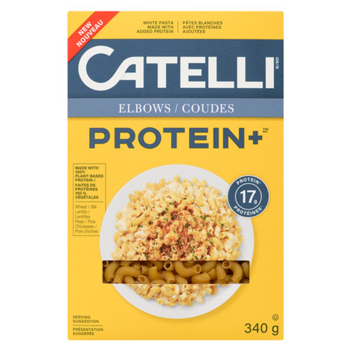 Catelli Protein+ Pasta White Elbows 340 g - Voilà Online Groceries & Offers