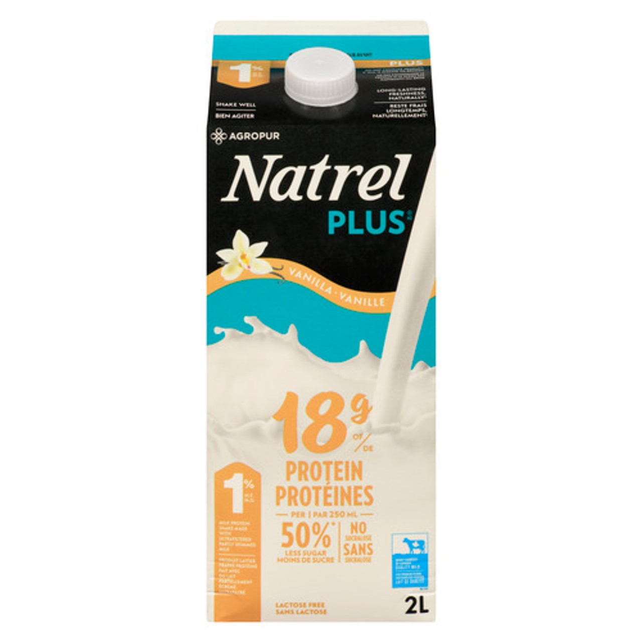 Natrel Plus Lactose-Free 2% Protein Milk Vanilla 2 L - Voilà Online ...
