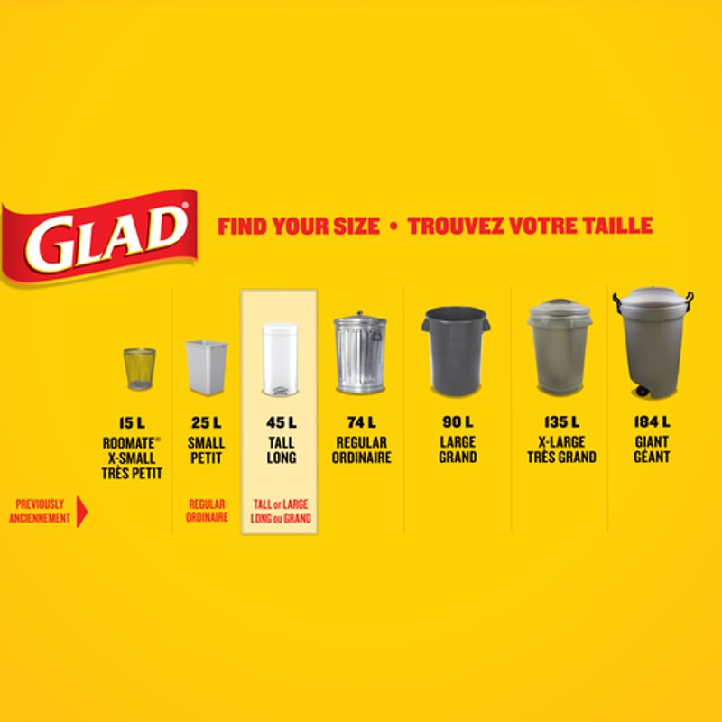 Glad Garbage Bags White Fresh Clean Scent Tall 45 L 60 Bags - Voilà ...