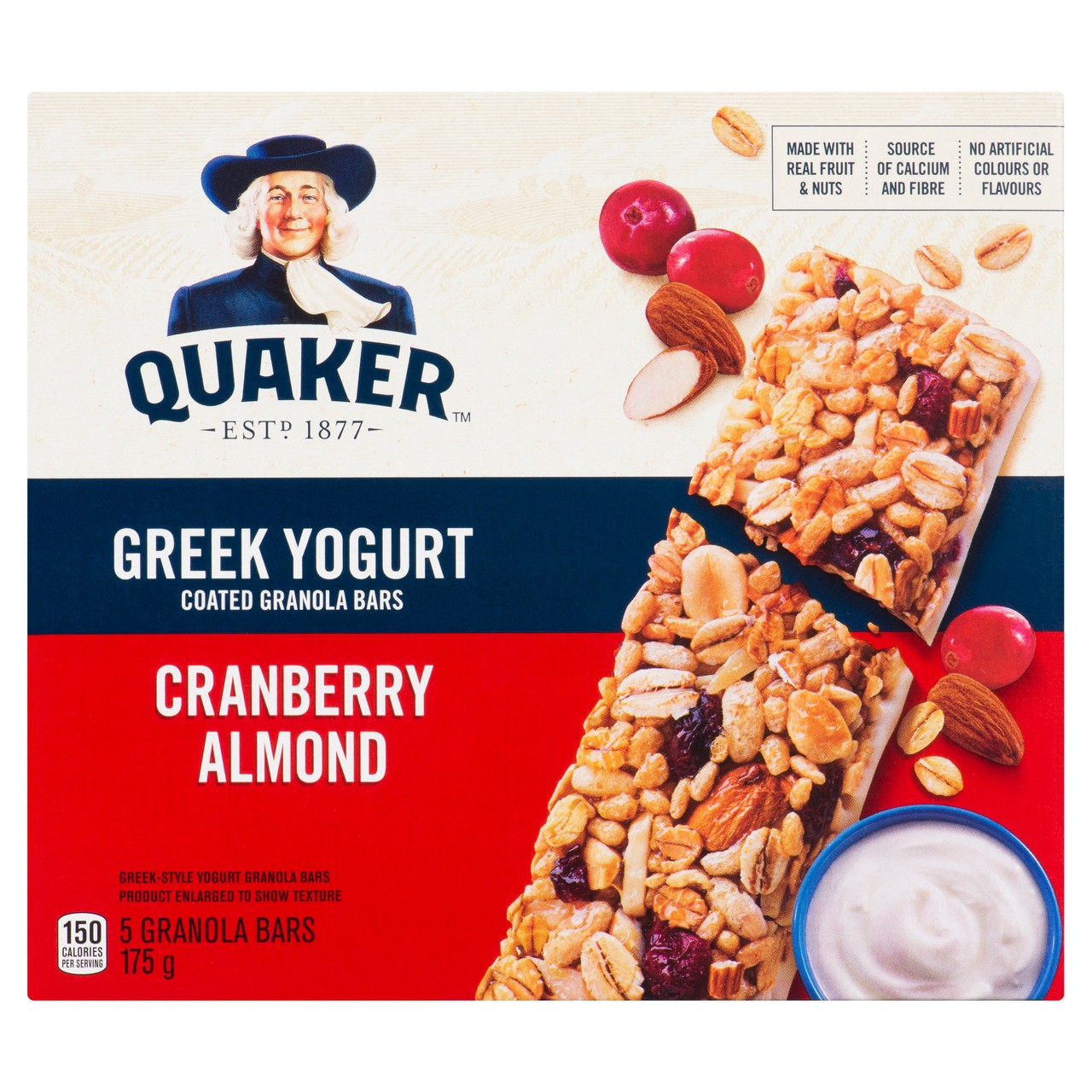 Quaker Granola Bar Greek Yogurt Cranberry Almond 5 x 175 g - Voilà ...