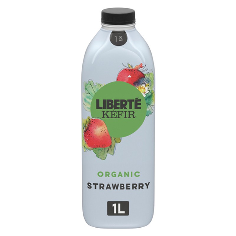 Liberté Organic 1% Kefir Strawberry 1 L - Voilà Online Groceries & Offers