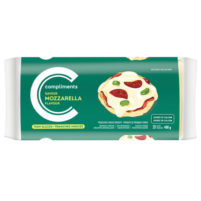 Compliments Thin Sliced Process Cheese Mozzarella 20 Slices 400 g ...
