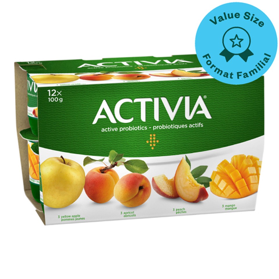 Activia Probiotics Yogurt Yellow Apple Apricot Mango Peach Value Size ...