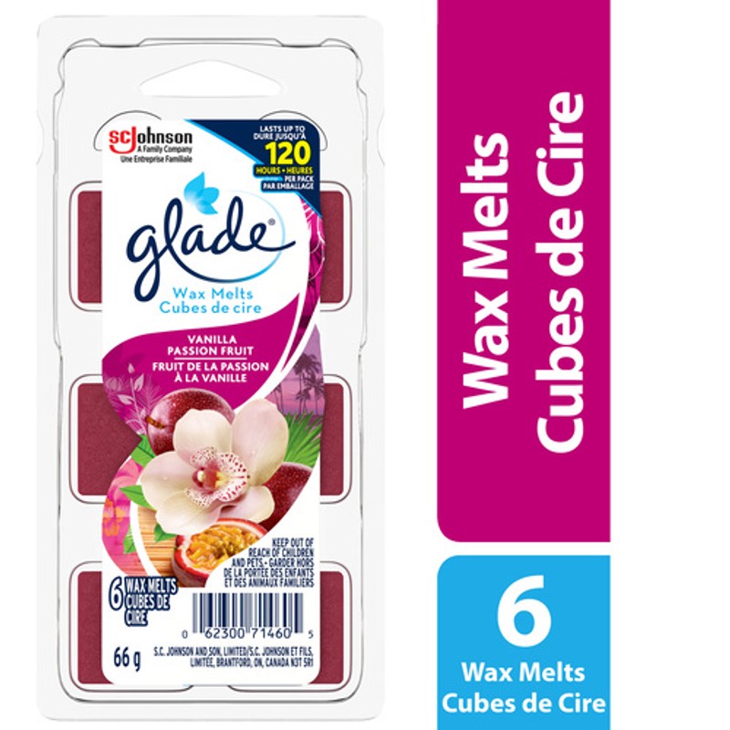 Glade Wax Melt Refills Air Freshener Vanilla Passionfruit 6 Melts 66 g ...