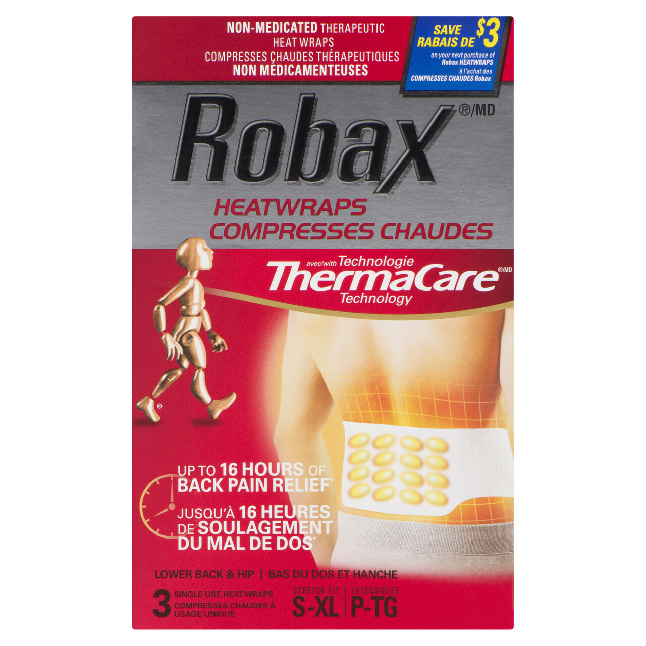 Robax Pain Relief Heat Wraps Lower Back & Hips 3 EA - Voilà Online ...