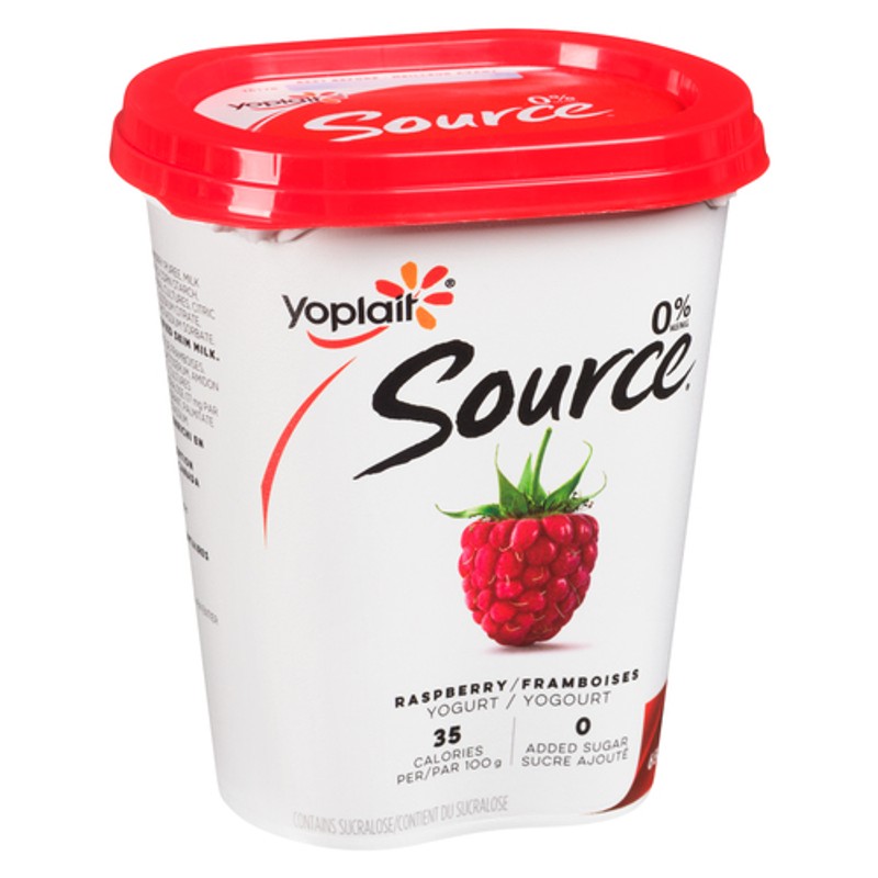 Yoplait Source 0% Yogurt Raspberry 650 g - Voilà Online Groceries & Offers