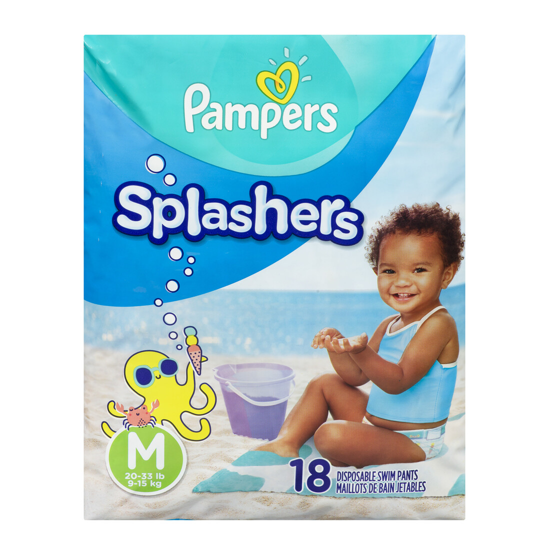 Pampers Splashers Diapers Size M 18 Count - Voilà Online Groceries & Offers