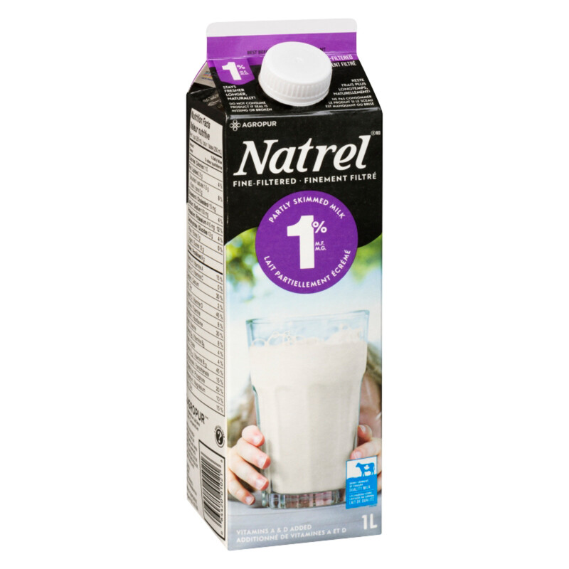 Natrel 1% Milk Partly Skimmed 1 L - Voilà Online Groceries & Offers