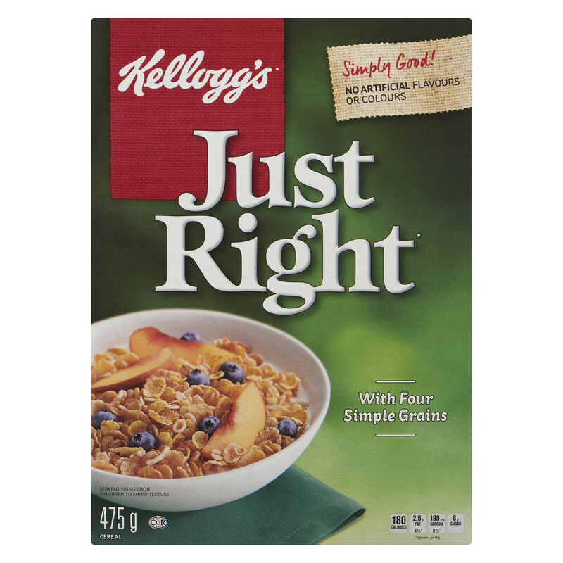 Kellogg's Cereal Just Right with simple grains 475 g - Voilà Online ...