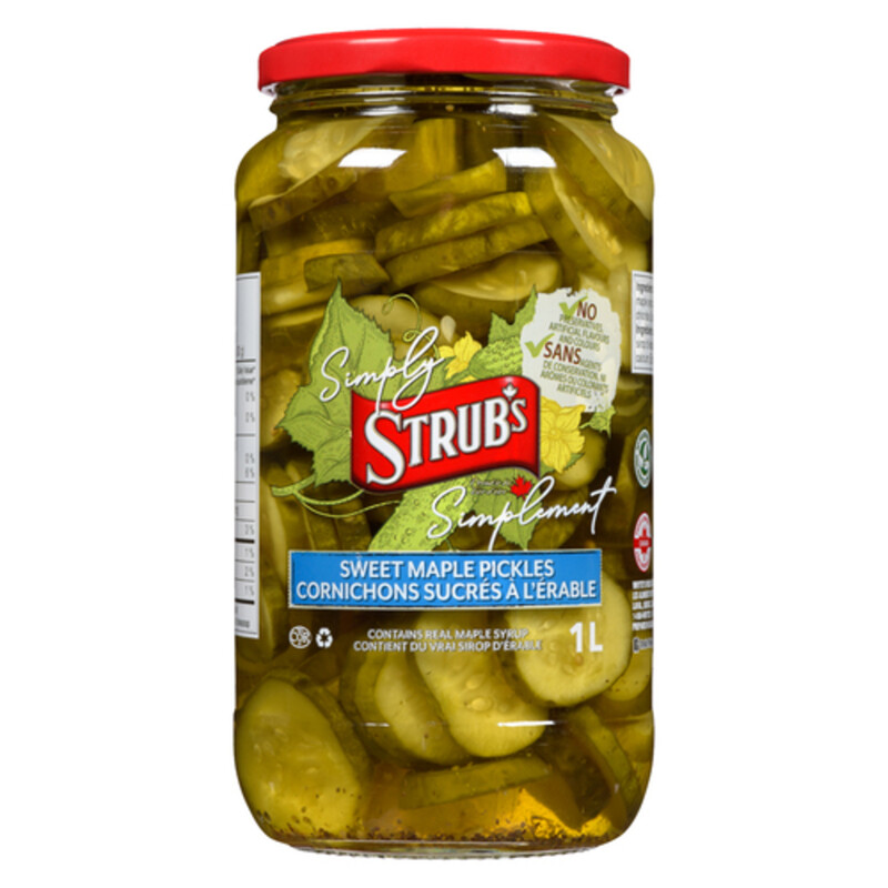Simply Strubs Pickles Sweet Maple 1 L - Voilà Online Groceries & Offers