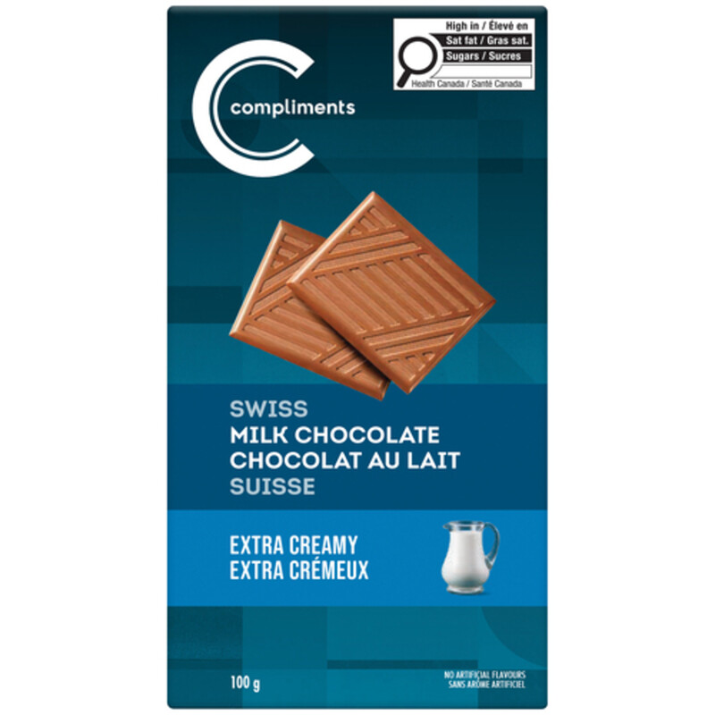 Compliments Swiss Milk Chocolate Bar Extra Creamy 100 g - Voilà Online ...