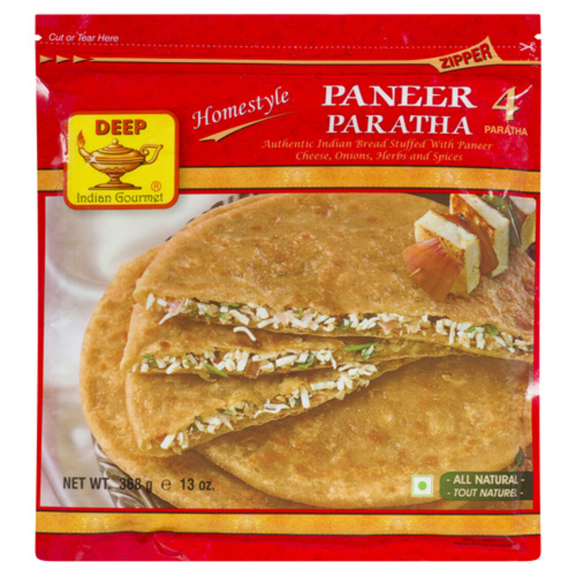 Deep Paneer Paratha 368 g (frozen) - Voilà Online Groceries & Offers
