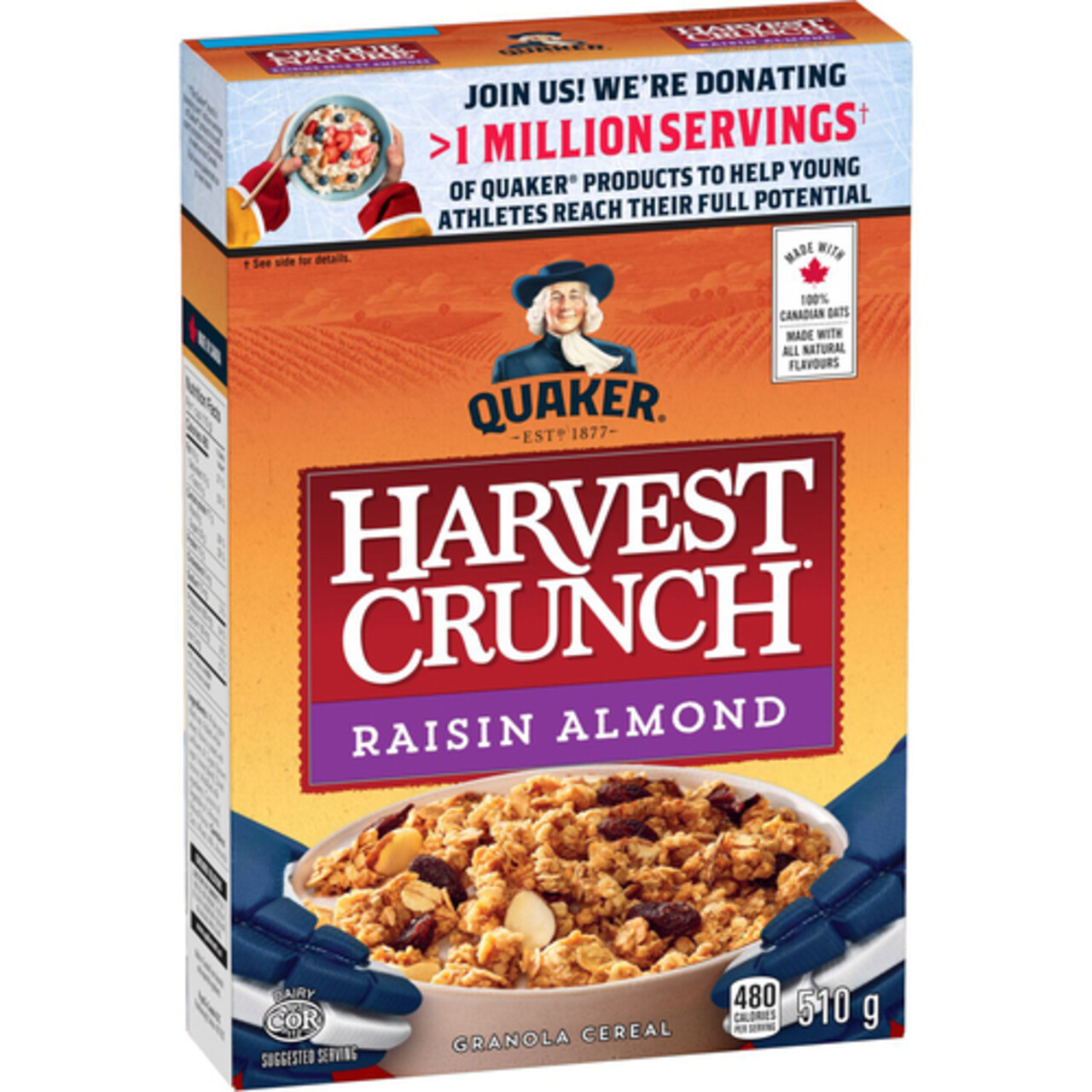 Quaker Harvest Crunch Granola Cereal Raisin Almond 510 g - Voilà Online ...