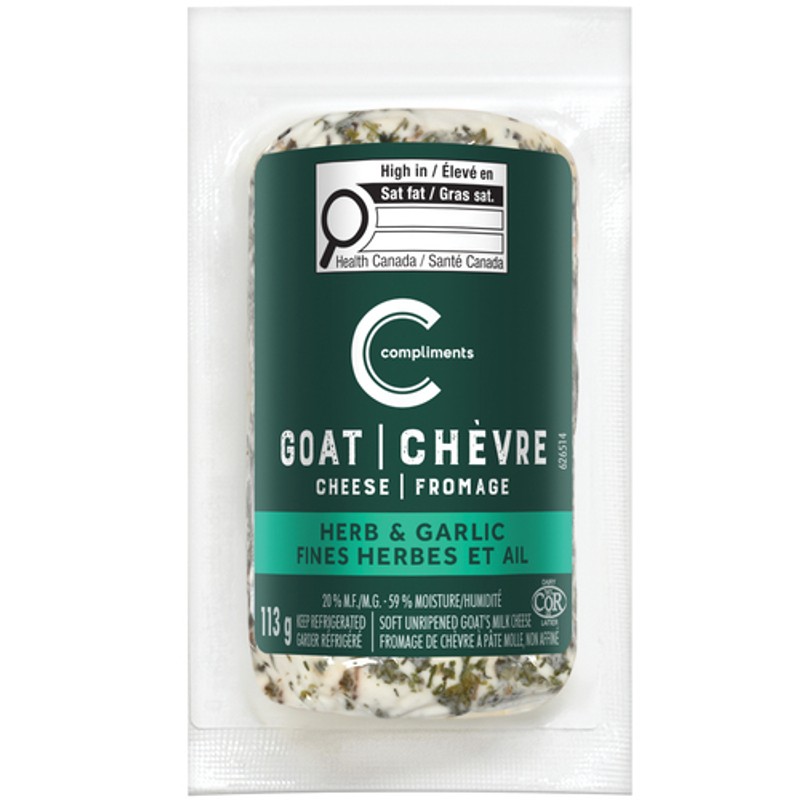 Compliments Goat Cheese Herb & Garlic 113 g - Voilà Online Groceries ...