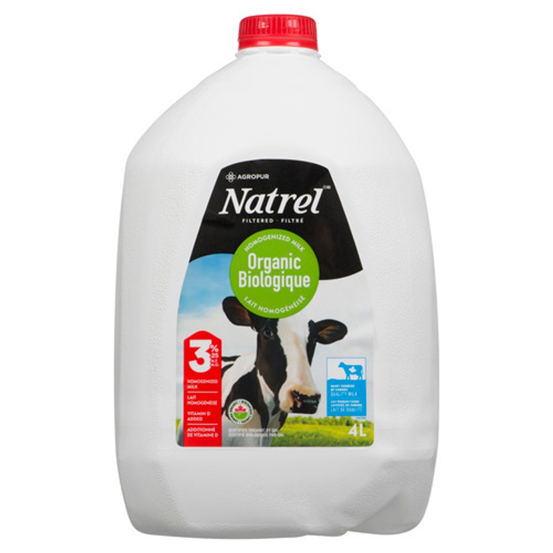 Natrel Organic 3.25% Filtered Milk 4 L - Voilà Online Groceries & Offers