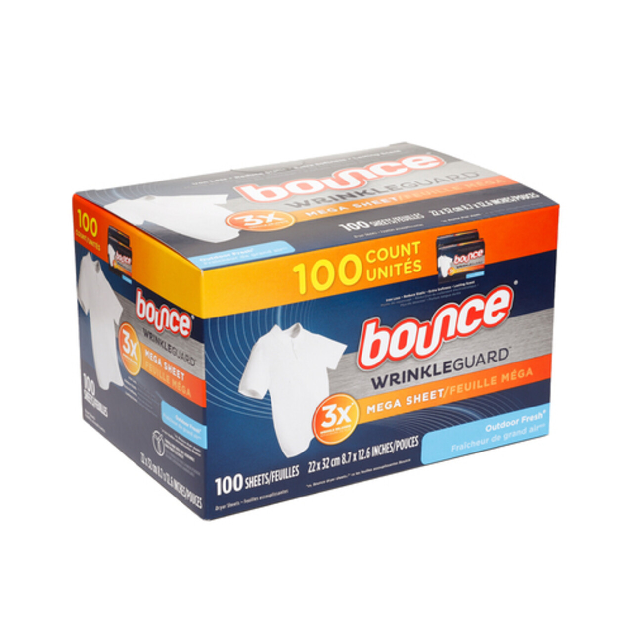 Bounce Fabric Enhancer Sheet Wrinkle Guard Outdoor Fresh 100 EA - Voilà ...